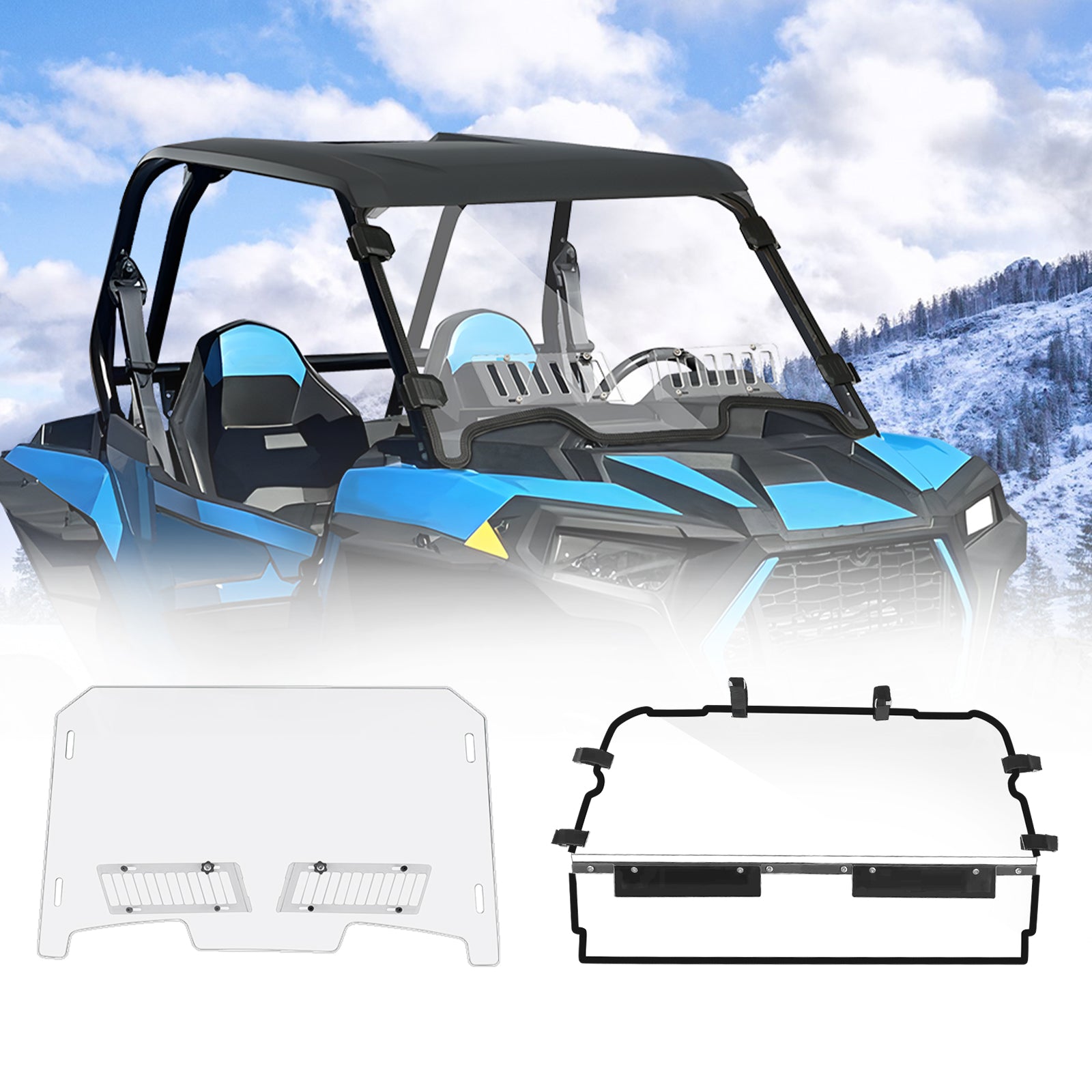 Polaris RZR XP 1000/Turbo 2019-2023 Vented Front & Rear Windshields ...