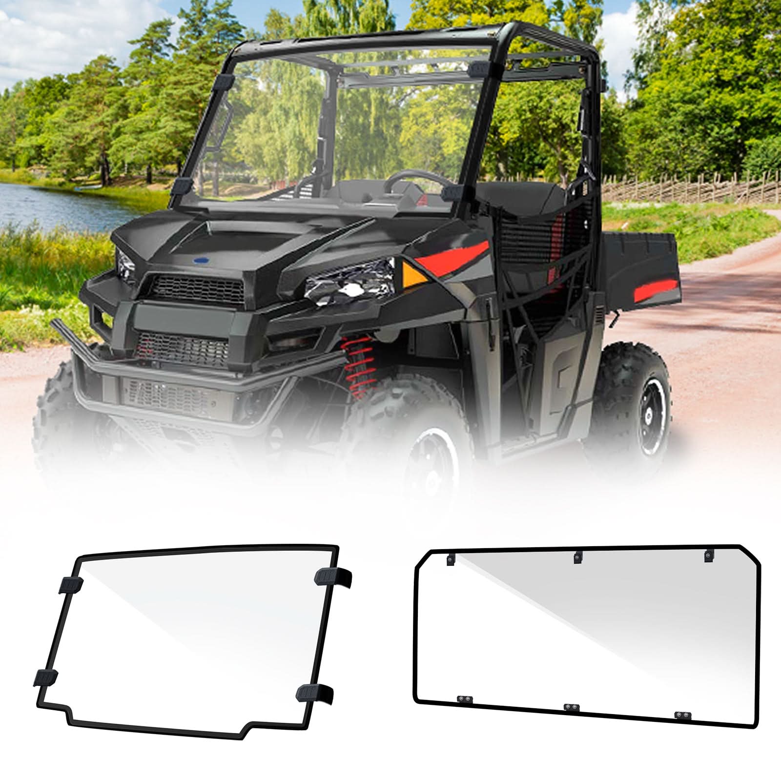 Polaris Ranger Midsize 500 Front & Rear Windshield – StarknightMT