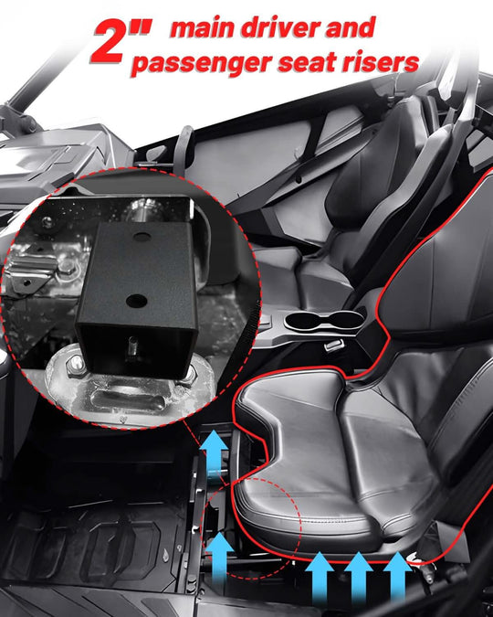 2" RZR Pro XP Seat Risers (8PCS Black) – StarknightMT